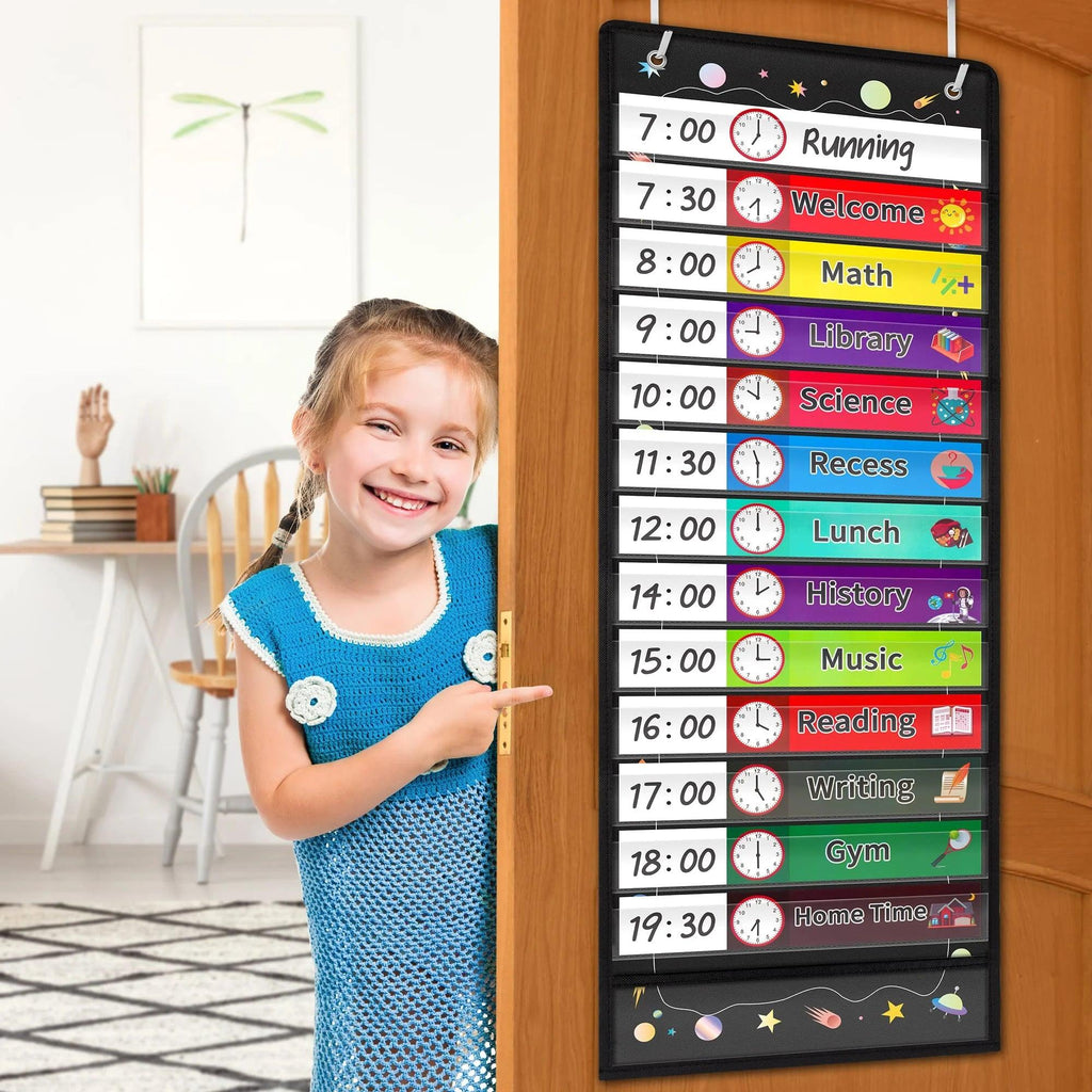 D-fantix daily schedule pocket chart with 13+1 pocket