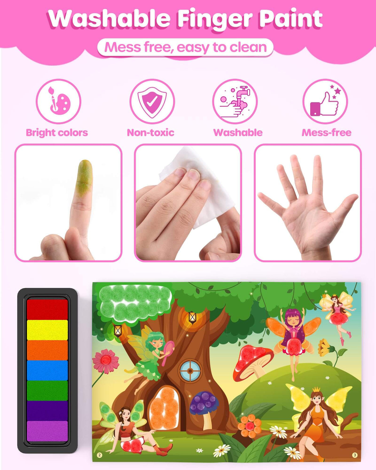 Dot Art Sticker Book Kits with Ink Pad